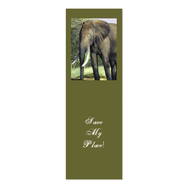 Elephant bookmark Save My Place! Business Card Templates