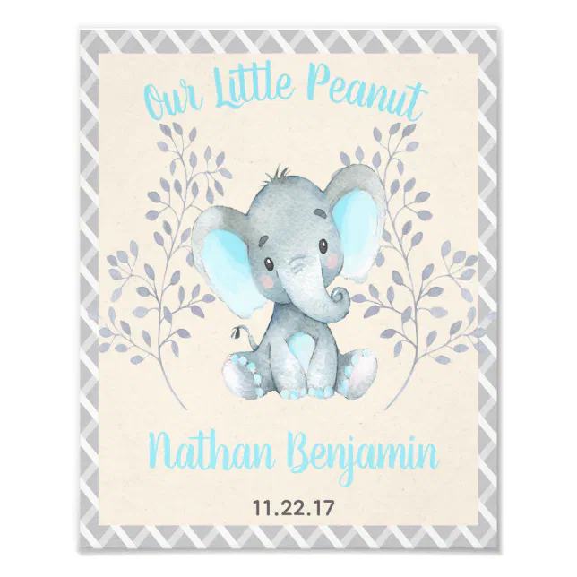 Elephant Boy Baby Nursery Sign | Zazzle