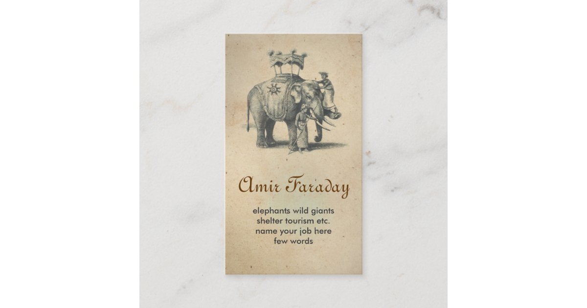 elephant business card | Zazzle