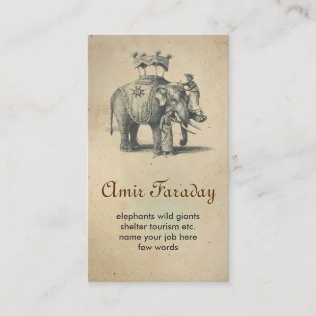 elephant business card | Zazzle