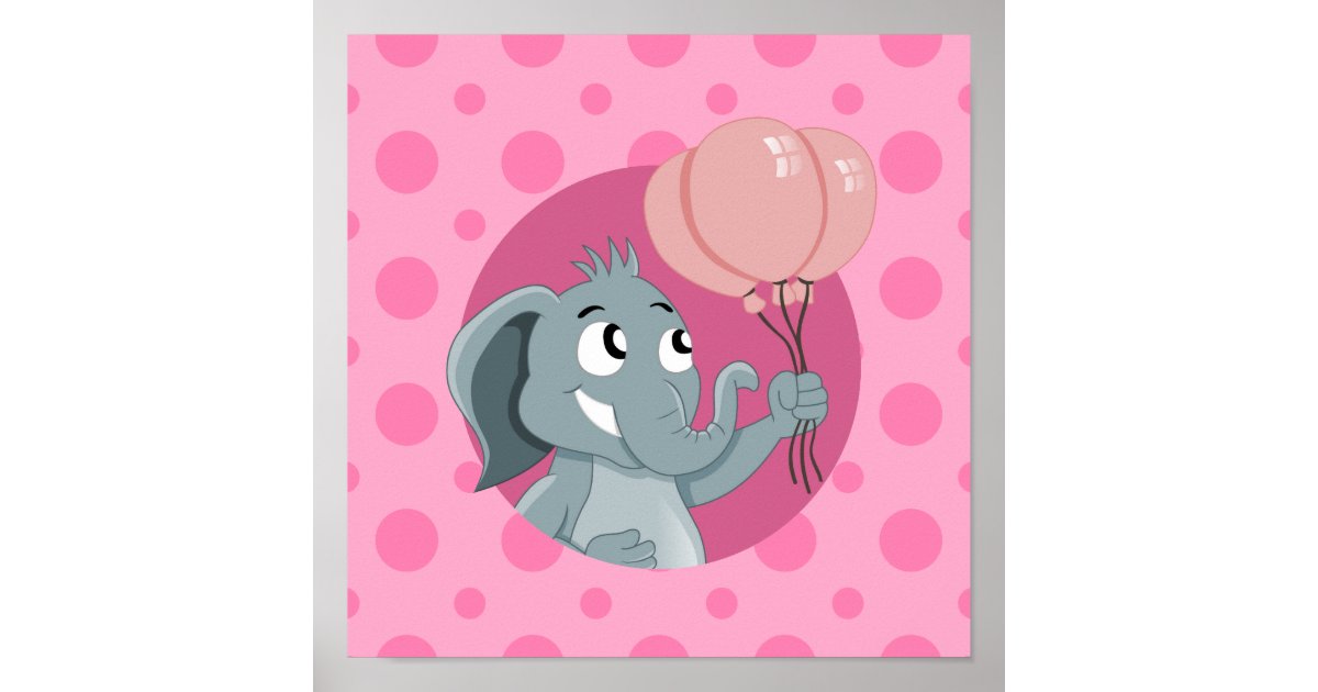 Elephant cartoon poster | Zazzle