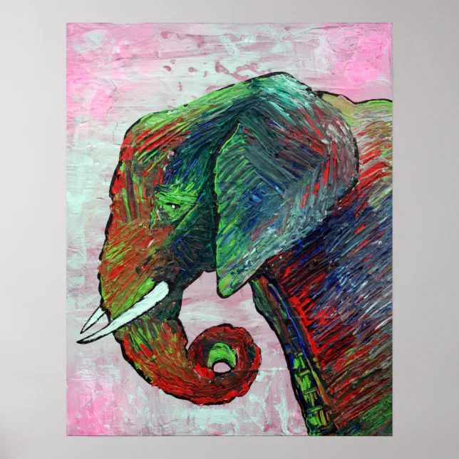 Elephant Colors Poster | Zazzle