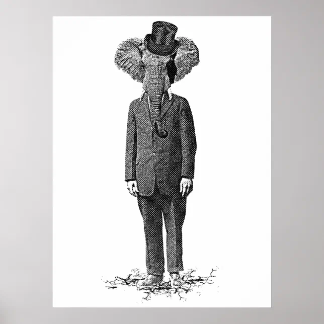 Elephant dandy poster | Zazzle