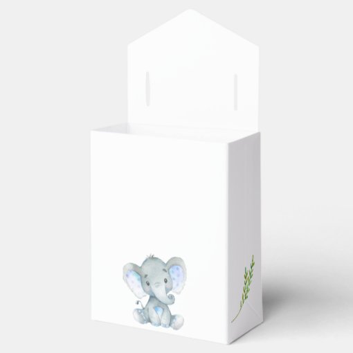 Elephant Favor Box (Boy Baby Shower) | Zazzle