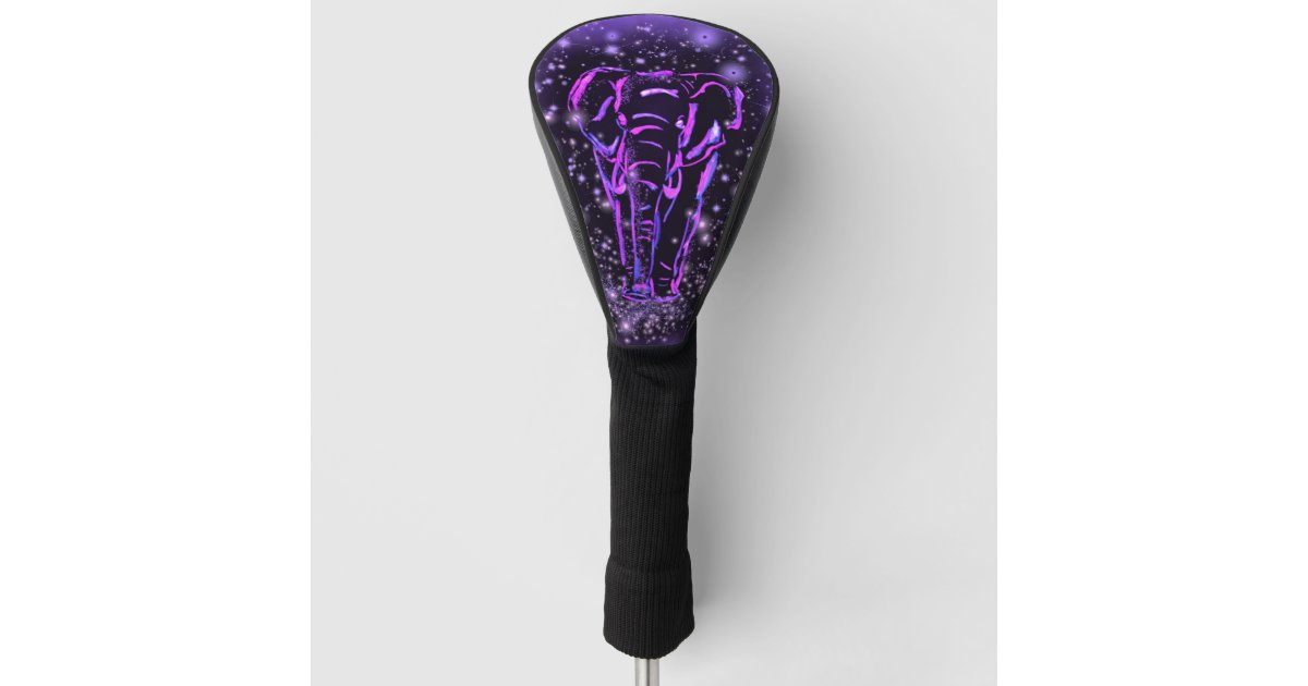 Elephant Golf Head Cover Purple Pink Starry Night | Zazzle