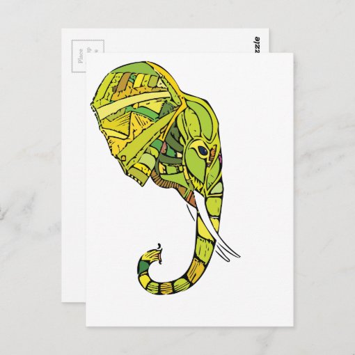 Elephant graphic design postcard | Zazzle