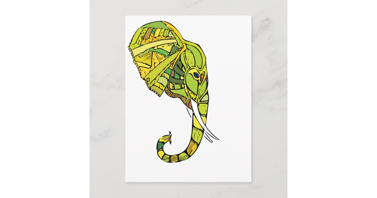 Elephant graphic design postcard | Zazzle