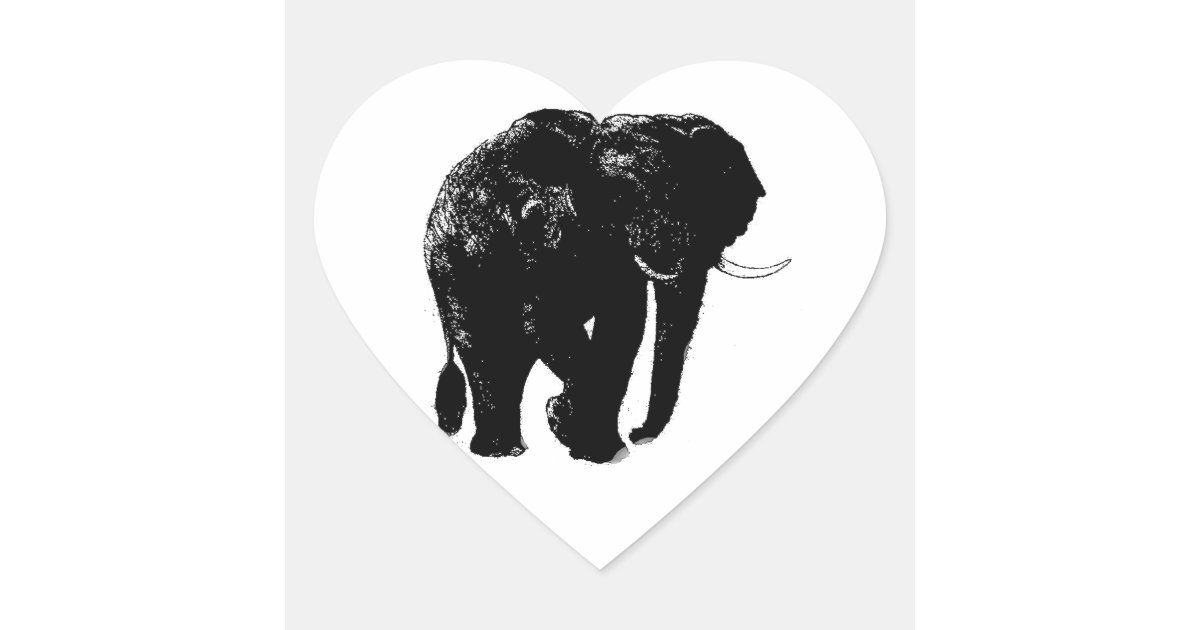 Elephant Heart Sticker | Zazzle