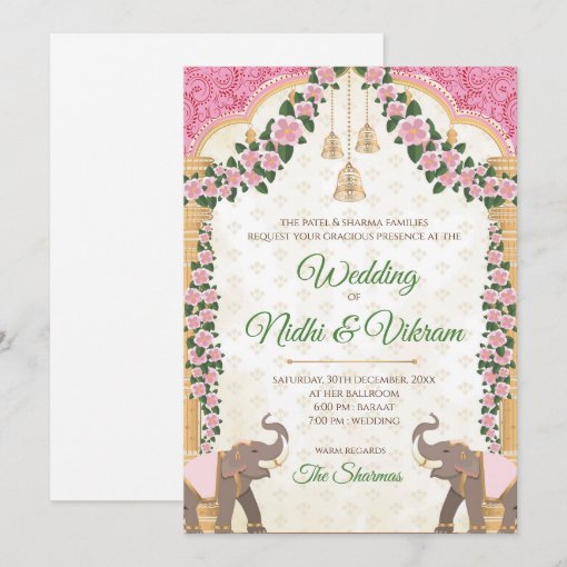 Elephant invitations & Hindu wedding invites | Zazzle