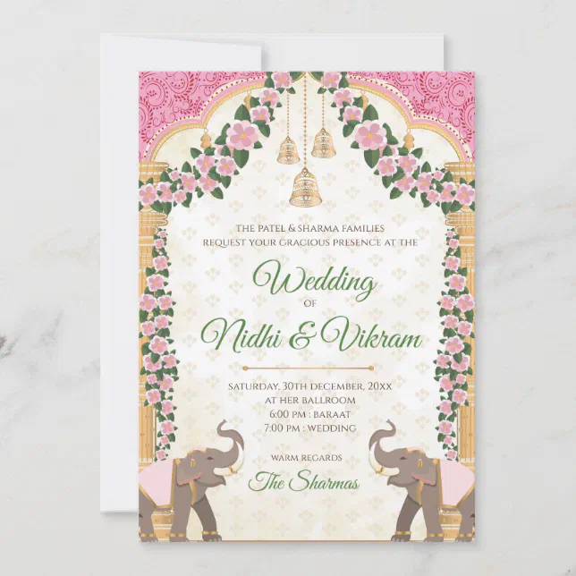 Elephant invitations & Hindu wedding invites | Zazzle