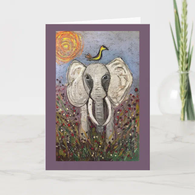 Elephant Joy Ride card | Zazzle