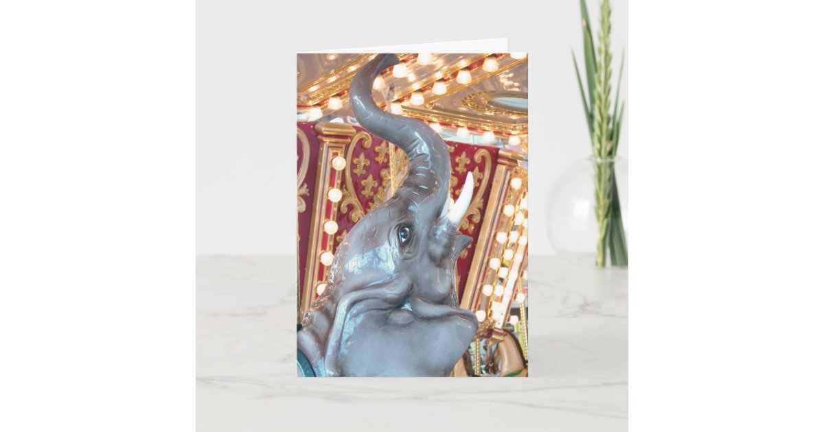 Elephant Merry-Go-Round, Birthday Card | Zazzle