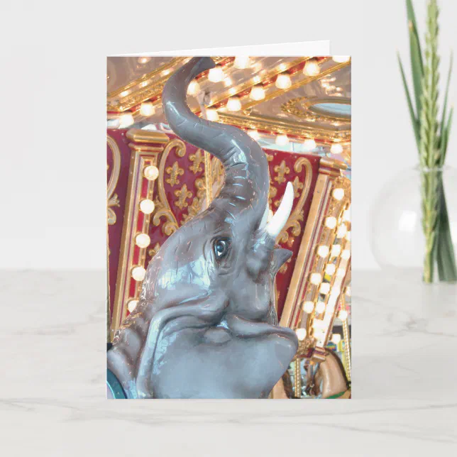 Elephant Merry-Go-Round, Birthday Card | Zazzle
