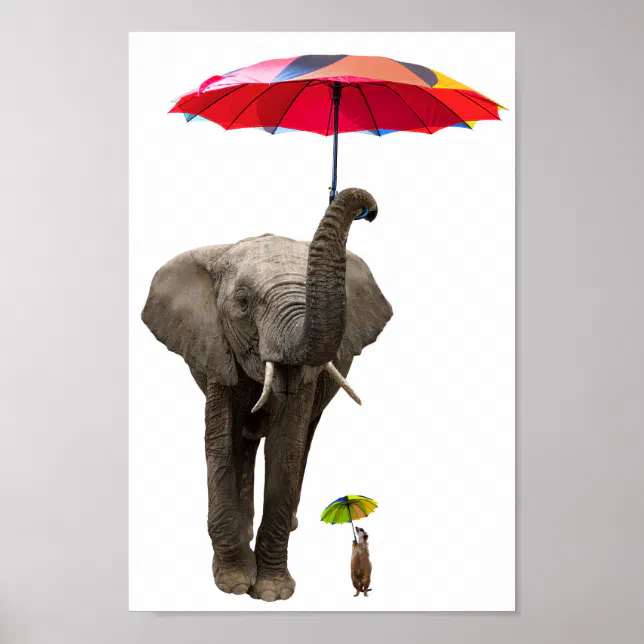 Elephant & Mouse Poster | Zazzle