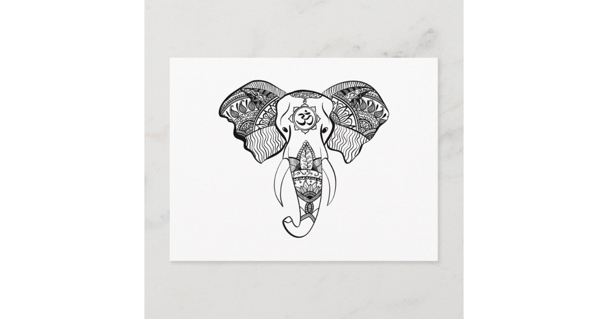 Elephant Om Postcard | Zazzle