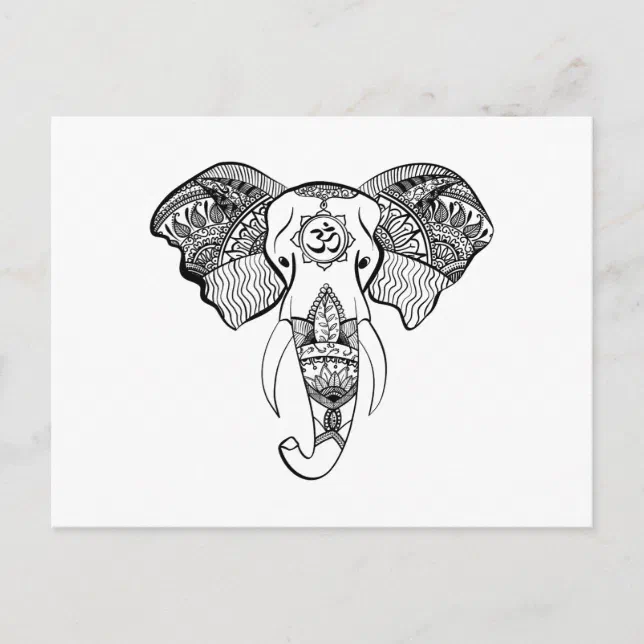 Elephant Om Postcard | Zazzle