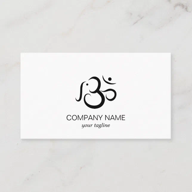 Elephant OM Symbol Modern Cute Animal Business Card | Zazzle