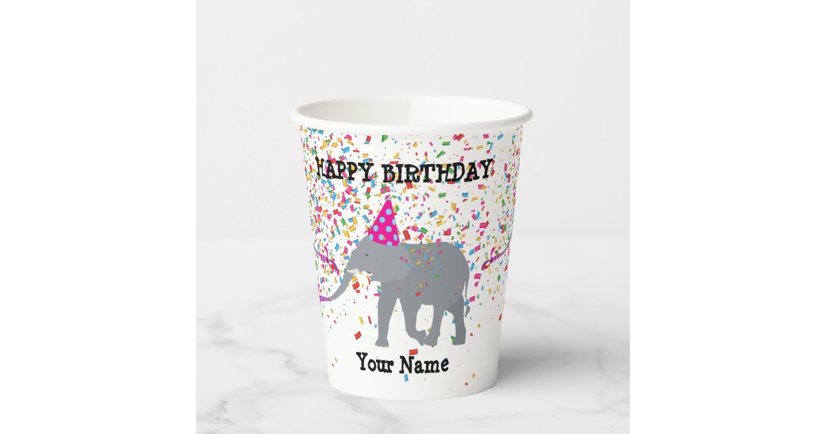 Elephant Partying - Animals at Birthday Party Paper Cups | Zazzle