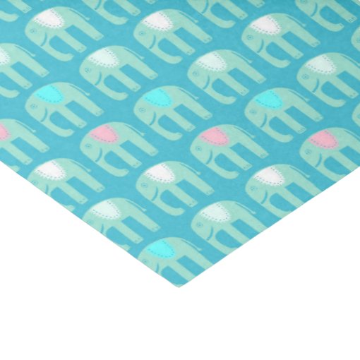 Elephant Pattern Aqua Blue Tissue Paper | Zazzle