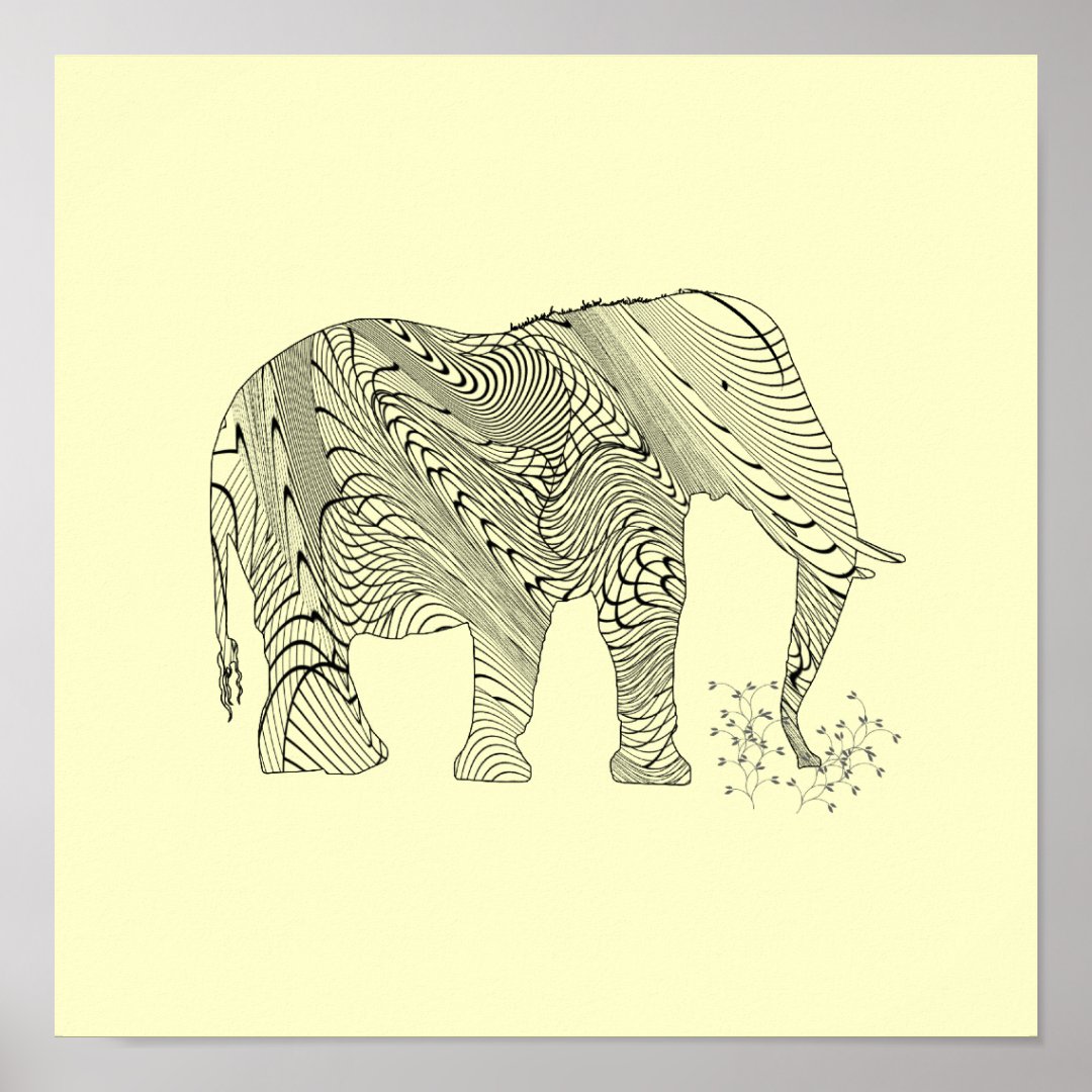 Elephant Pattern Art Print Poster | Zazzle