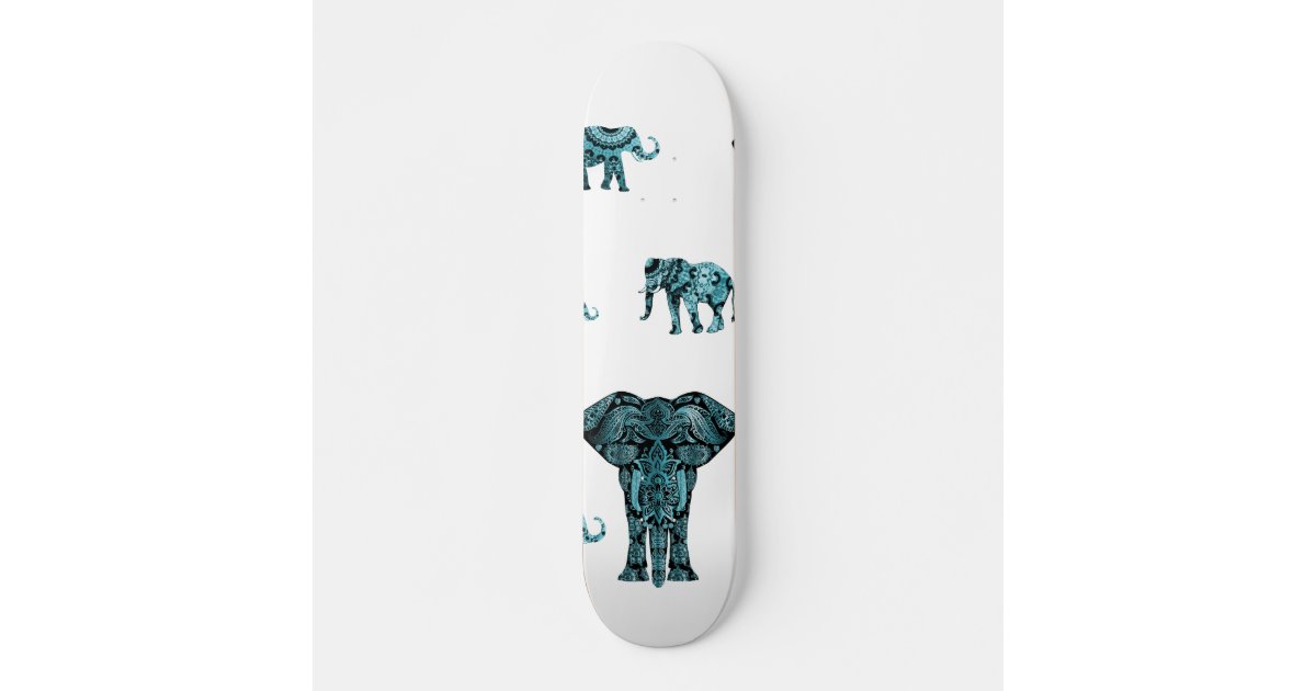 Elephant Pattern Skateboard Deck | Zazzle