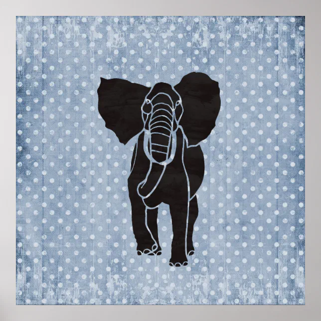 Elephant Polka Poster | Zazzle
