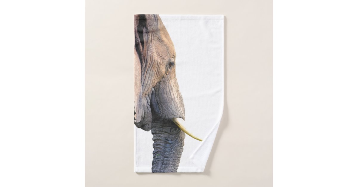 Elephant Profile Jungle Animal Bath Towel Set | Zazzle