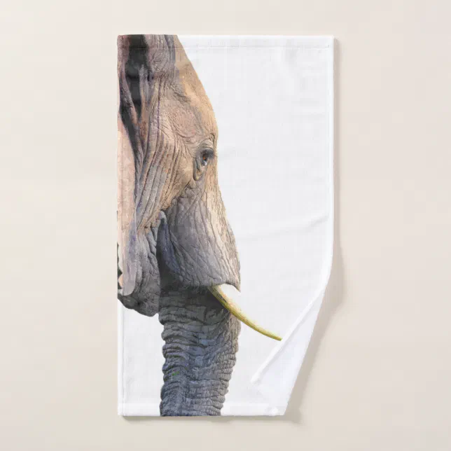 Elephant Profile Jungle Animal Bath Towel Set | Zazzle