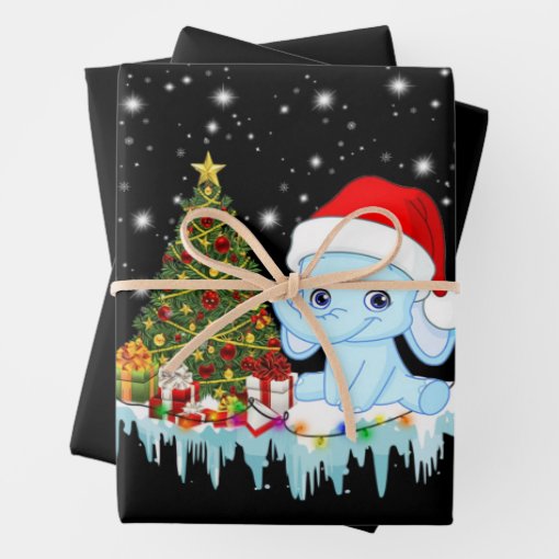 Elephant Santa Claus Merry Christmas Wrapping Paper Sheets | Zazzle