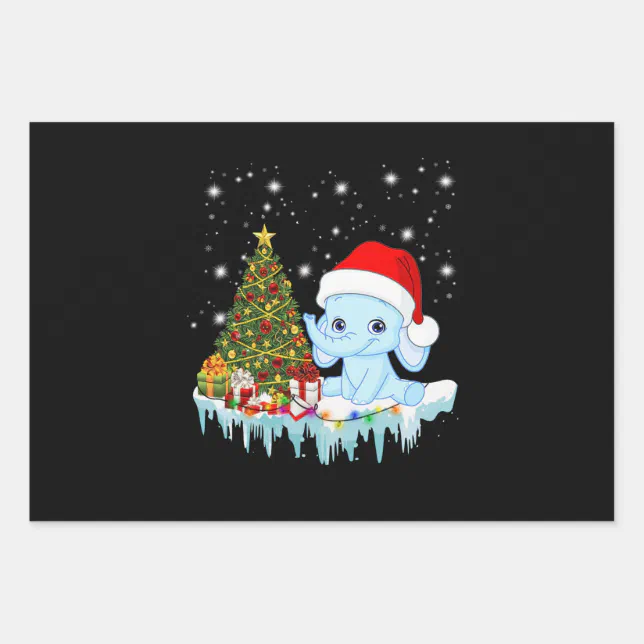 Elephant Santa Claus Merry Christmas Wrapping Paper Sheets | Zazzle