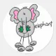 Elephant Stick Figure Stickers Sticker | Zazzle