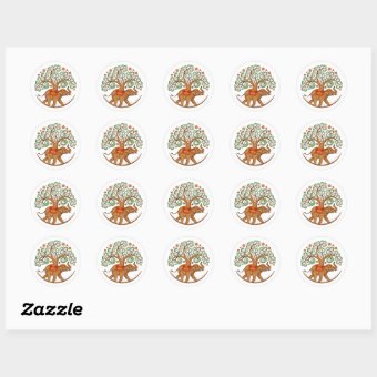 Elephant Tree of life in Mandala Classic Round Sticker | Zazzle