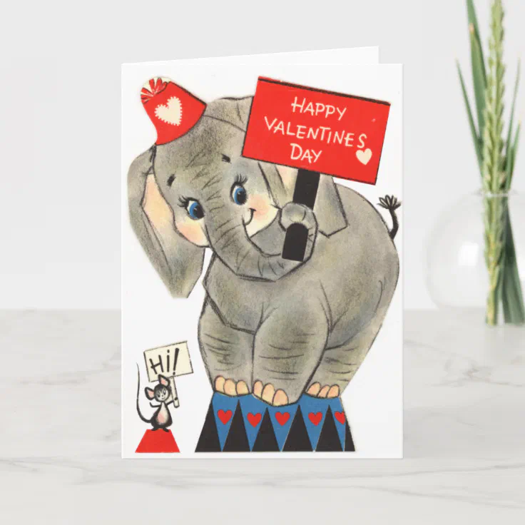Elephant Valentine Card | Zazzle