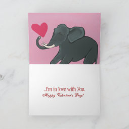 Elephant Valentine's Day Card | Zazzle