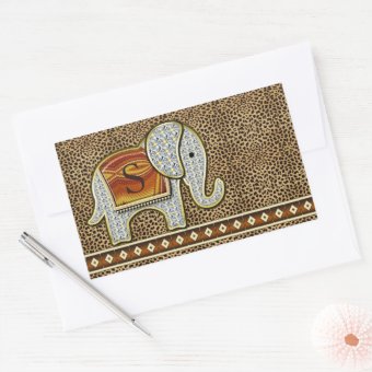 Elephant Walk Monogram Cheetah ID390 Rectangular Sticker | Zazzle