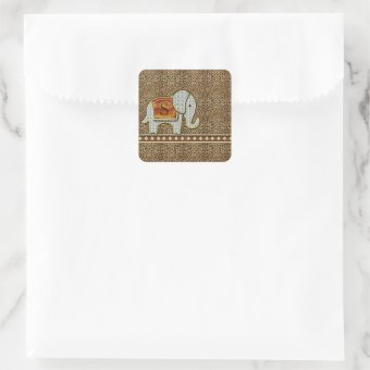 Elephant Walk Monogram Cheetah ID390 Square Sticker | Zazzle