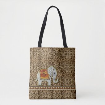 Elephant Walk Monogram Cheetah ID390 Tote Bag | Zazzle