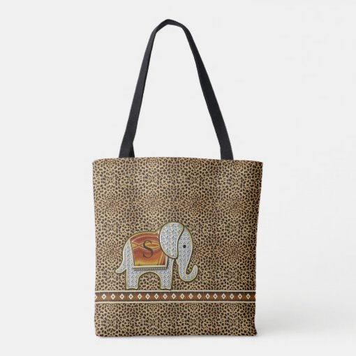 Elephant Walk Monogram Cheetah ID390 Tote Bag | Zazzle