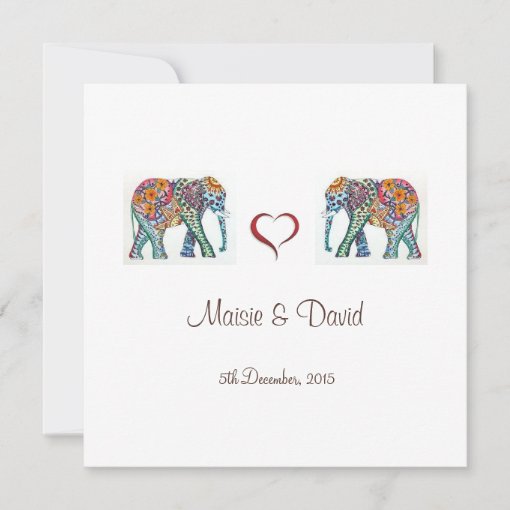 Elephant Wedding Invitation | Zazzle