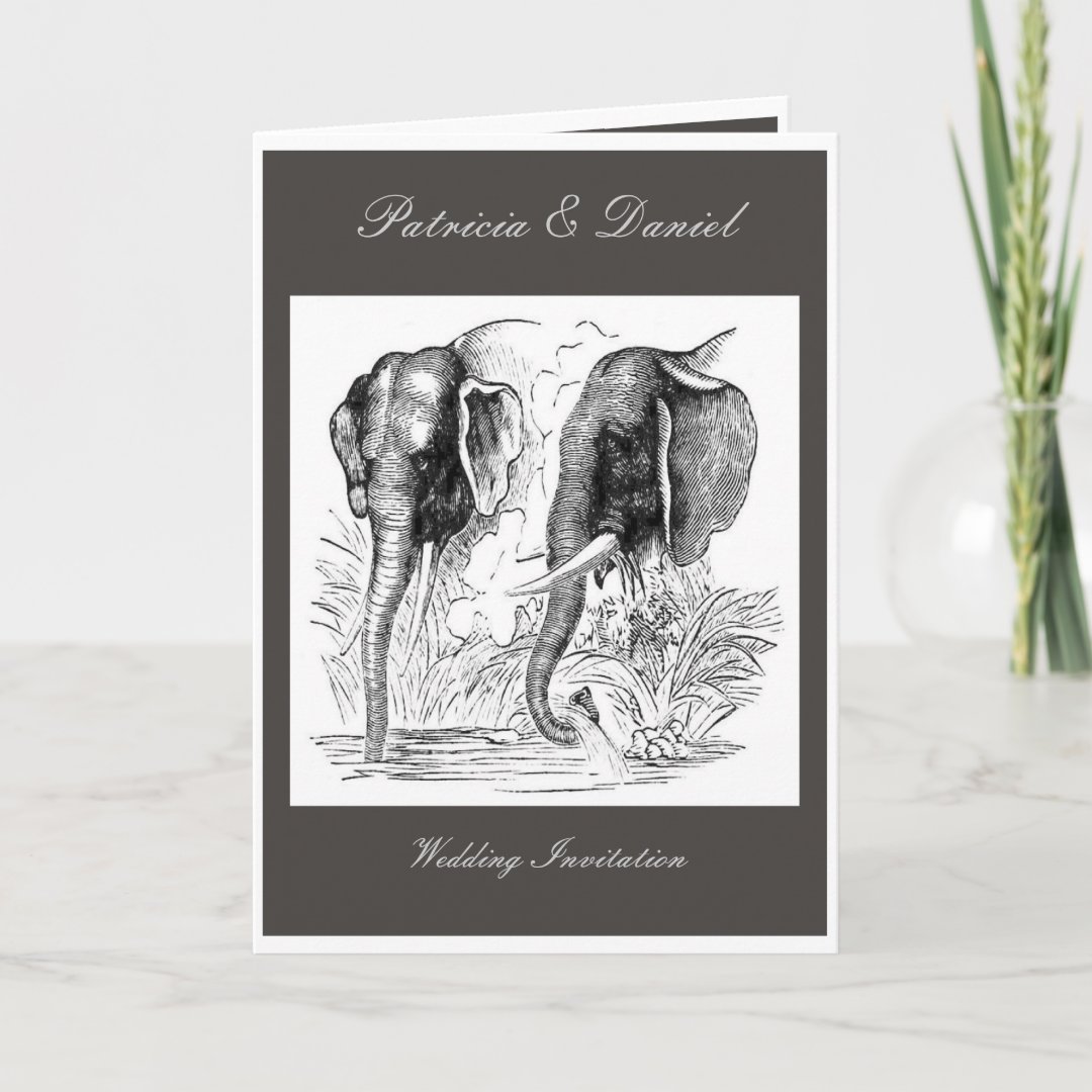 Elephant Wedding Invitation | Zazzle