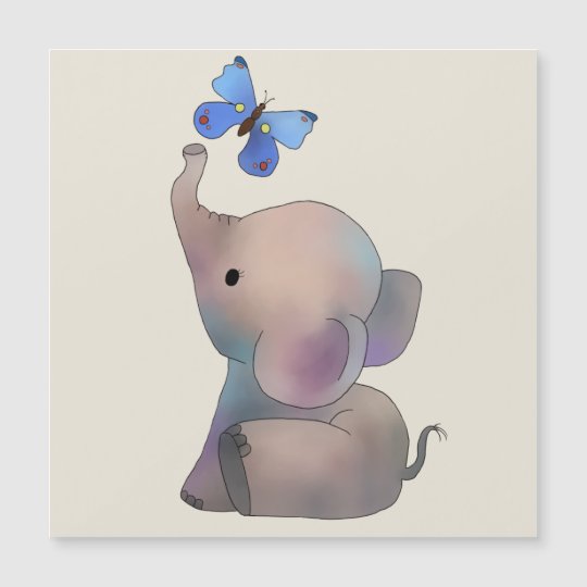 Elephant with butterfly | Zazzle.com