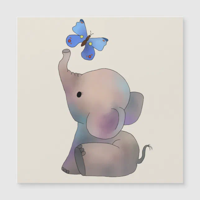 Elephant with butterfly | Zazzle