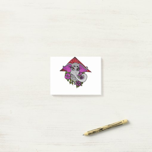 Elephant with Pearls and Violets Post-it Notes | Zazzle