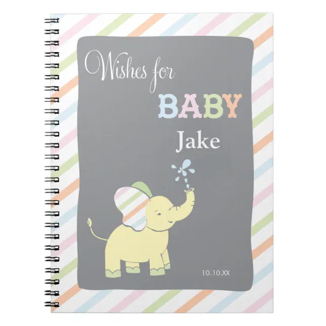 Elephant | Words of Advice Baby Shower Notepad Notebook | Zazzle
