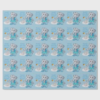 Elephant, World's Best Big Brother Wrapping Paper | Zazzle