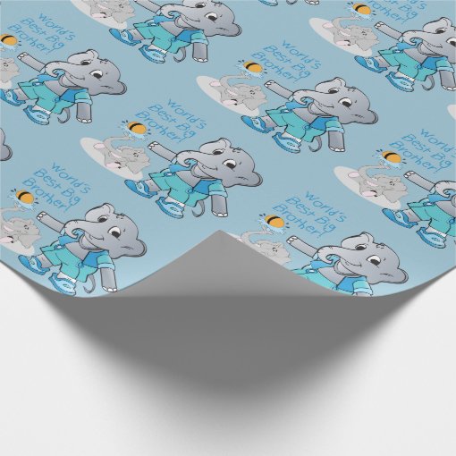 Elephant, World's Best Big Brother Wrapping Paper | Zazzle