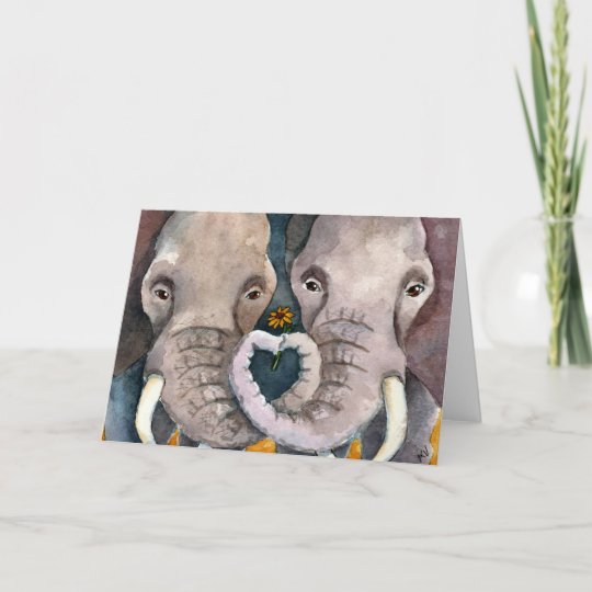 Elephants, African Animals, Anniversary card | Zazzle.com