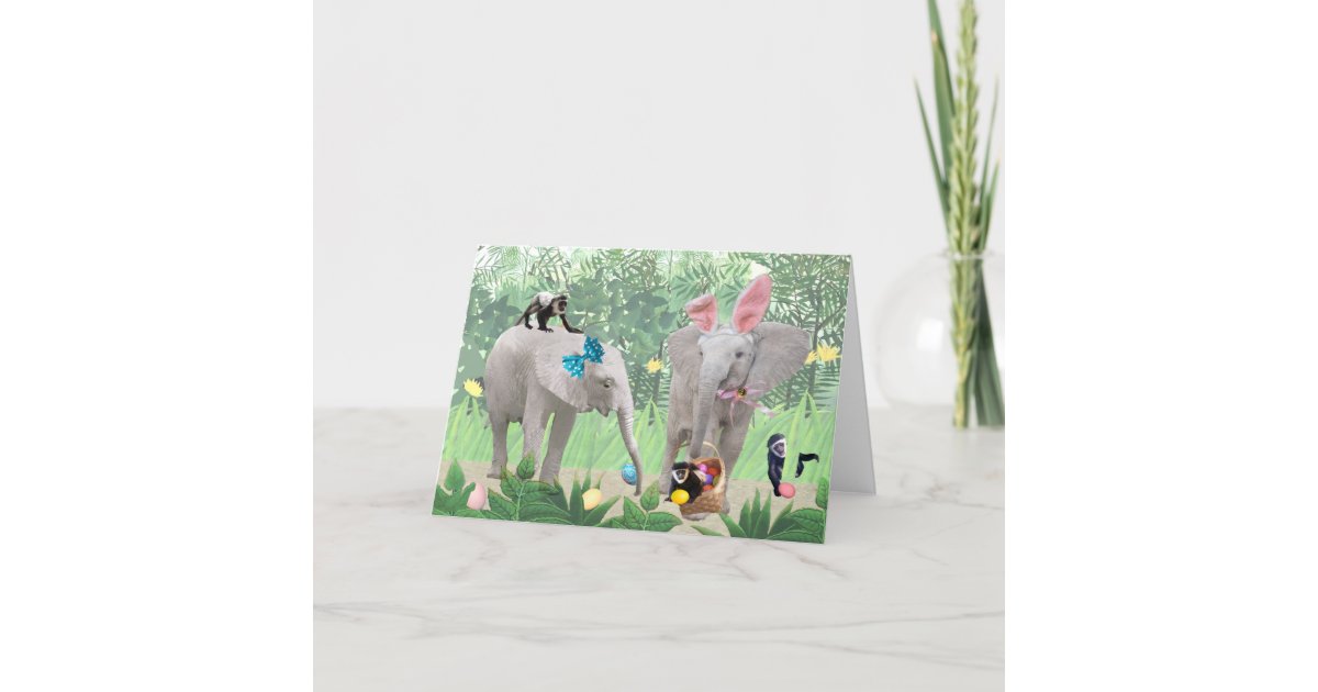 Elephants Easter Greeting Card | Zazzle