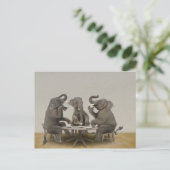Elephants having tea party postcard | Zazzle