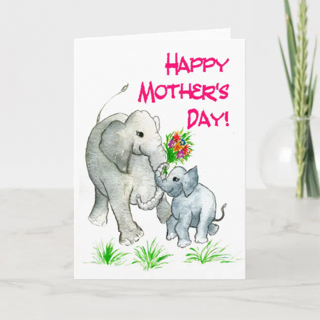 'Elephants' Mother's Day Card | Zazzle